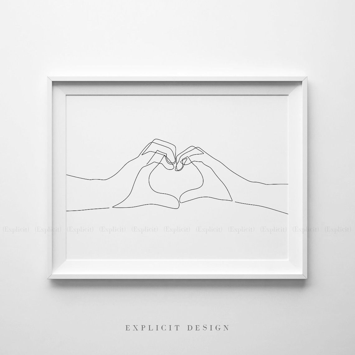 Hand Heart Printable One Line Drawing Print Love Hands - Etsy UK