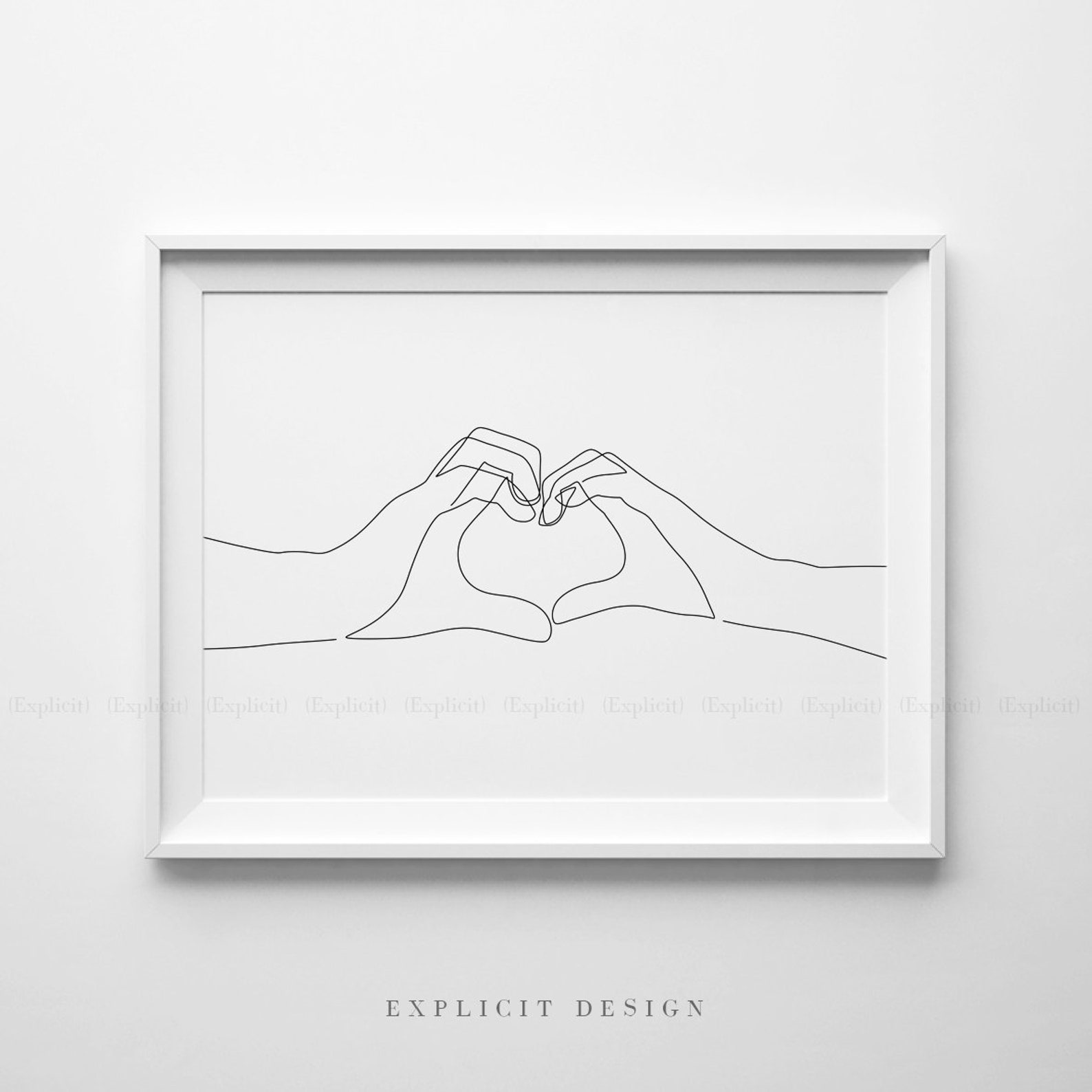 Hand Heart Printable One Line Drawing Print Love Hands - Etsy UK