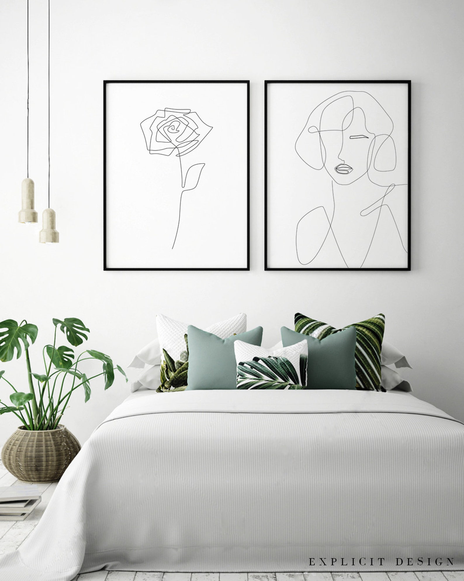 Face Outline Printable One Line Drawing Print Feminist - Etsy