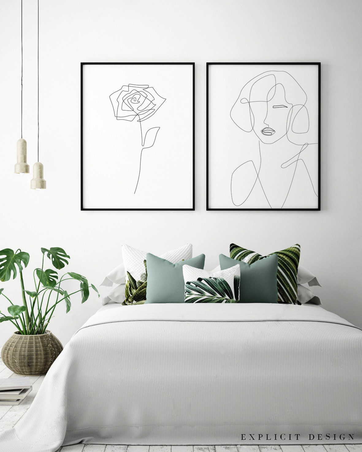 Face Outline Printable One Line Drawing Print Feminist | Etsy