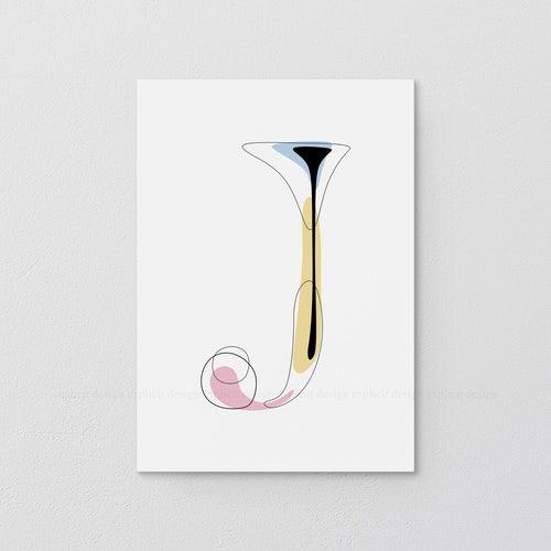 Letter J Wall Decor Letter J Print Letter Poster PRINTABLE - Etsy