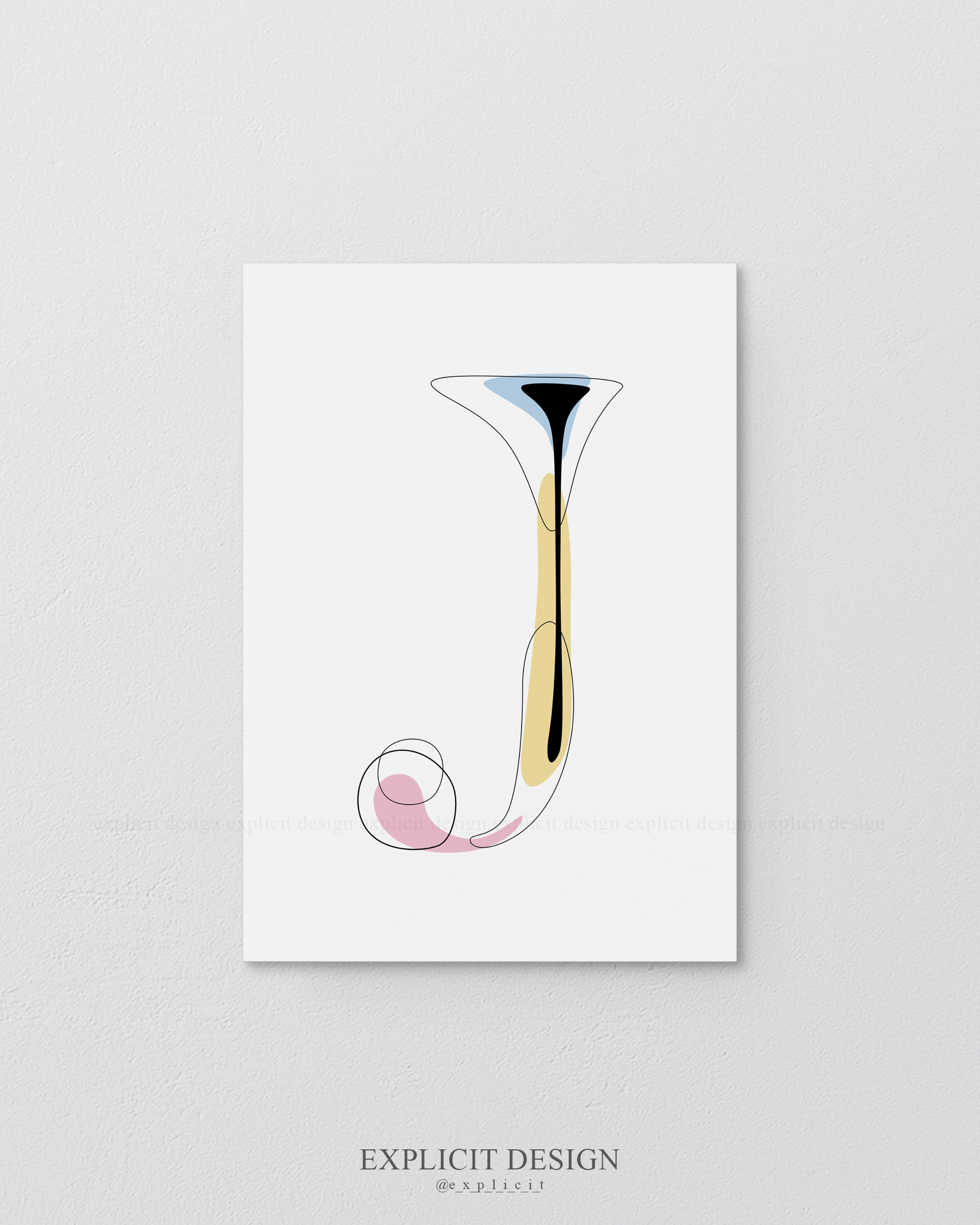 Letra J grande imprimible póster complementario impresión de - Etsy México