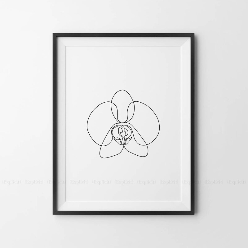 Orchid Line Art - Etsy