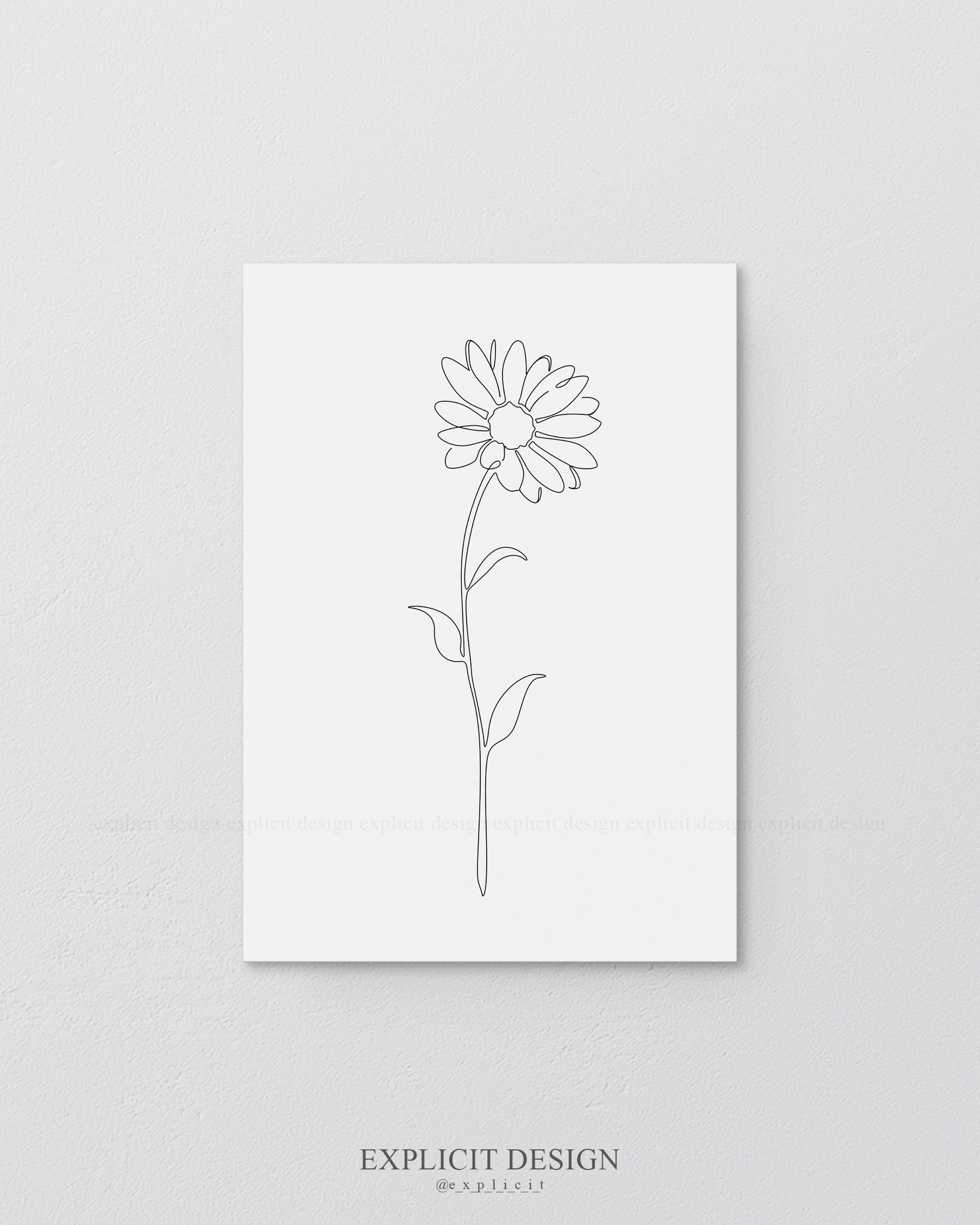 Daisy Flower Line Drawing
