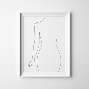 Minimalist Woman Body Printable One Single Line Art Simple - Etsy