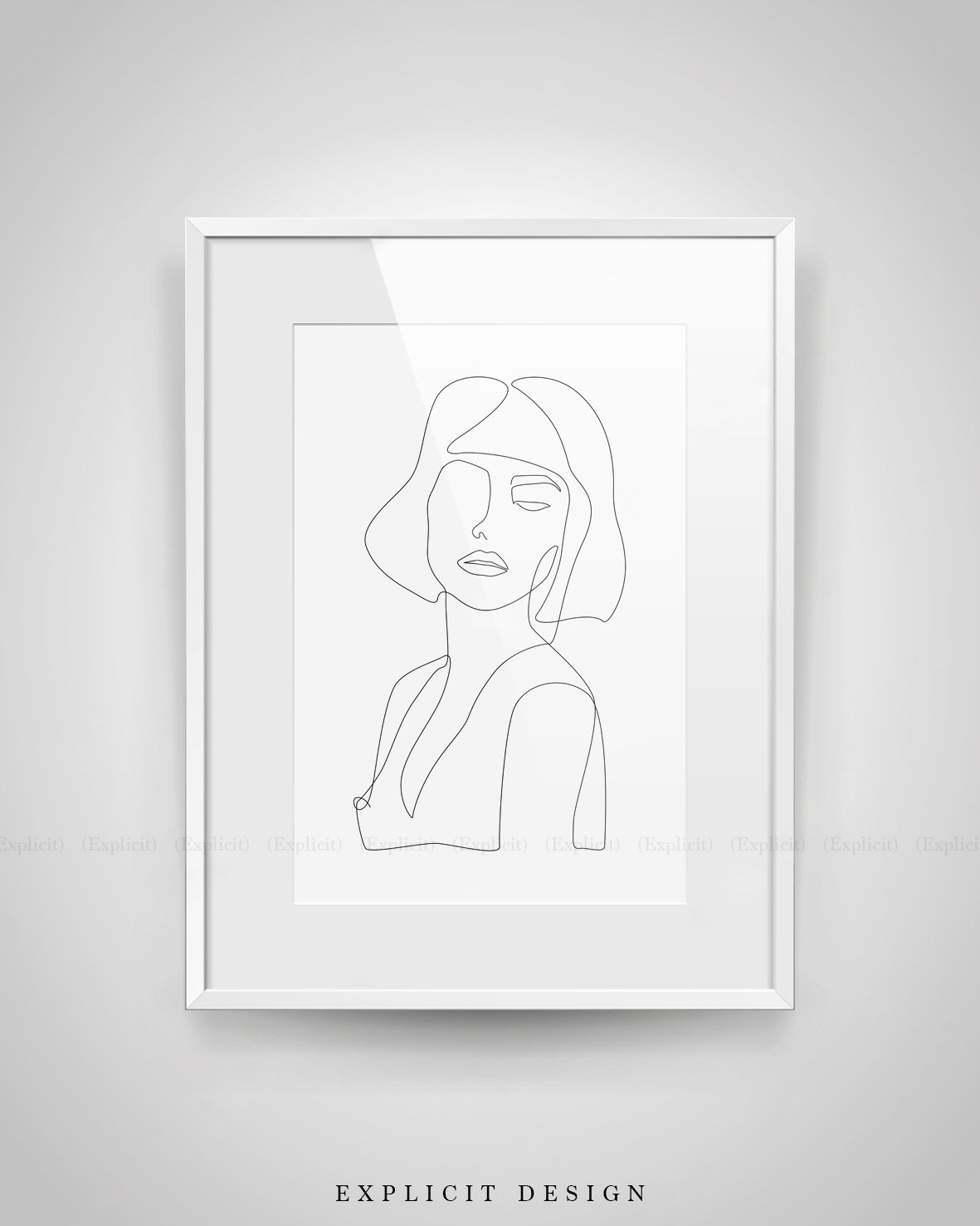 Fashion Girl Sketch Printable One Line Drawing Print | Etsy