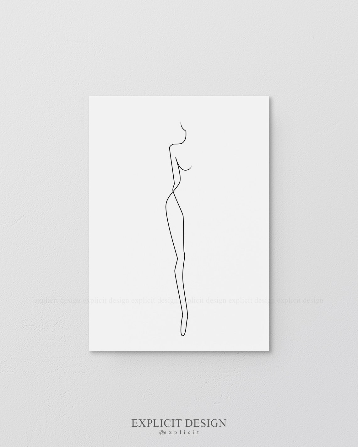 Abstract One-line Feminine Figure Printable Minimalist Nude - Etsy