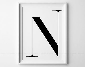 Large S Letter Printable Complementing Poster Black and | Etsy