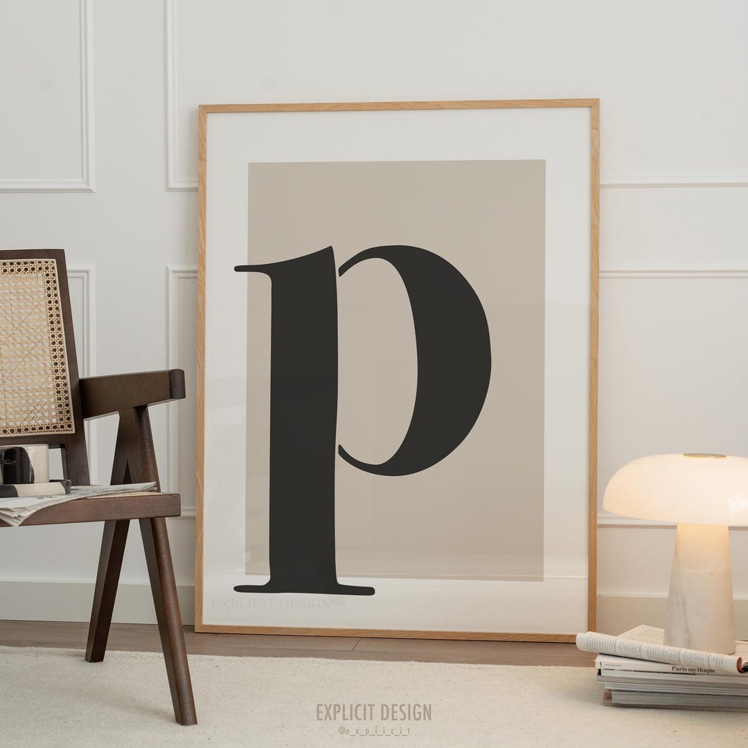 Extra Large Letter P Printable Art | Family Name Initial Poster ...