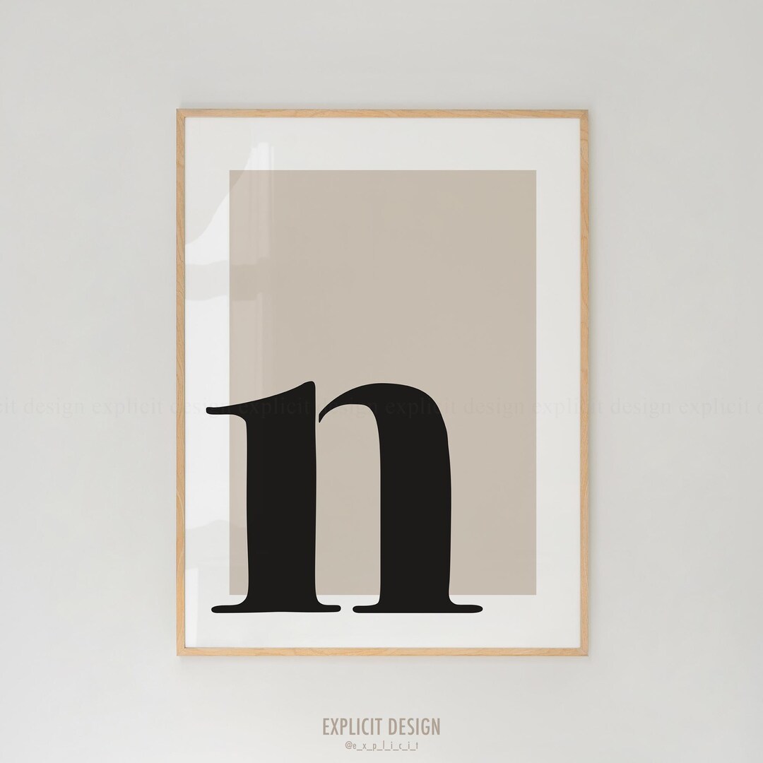 Printable Bold Lowercase Letter N Print | Neutral Colour Initials ...