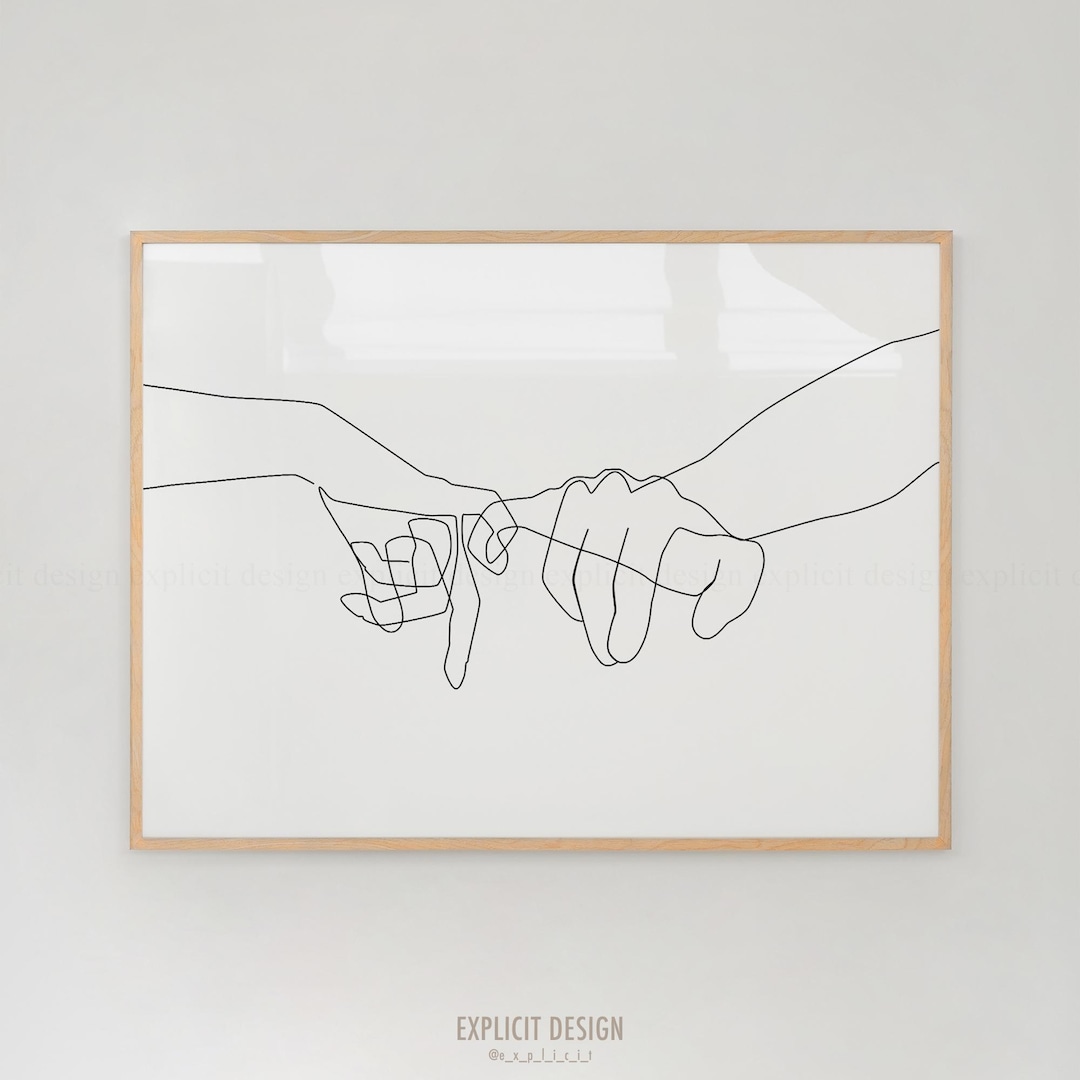 Pinky Swear Line Art Print: Minimalist Promise Symbol (digital Download) - Etsy