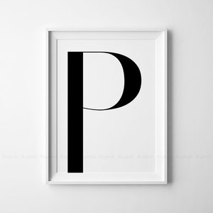 Printable Capital Letter P, Bold Geometric Initial Poster, Large ...
