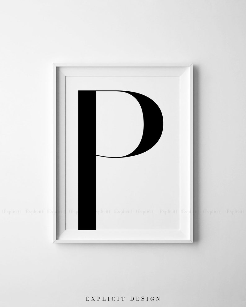 Printable Capital Letter P Bold Geometric Initial Poster - Etsy