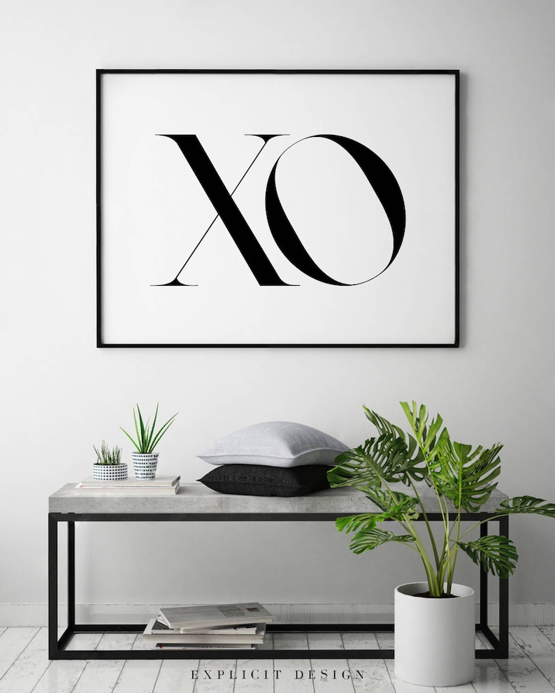 Large XO Letter Printable Black and White Tumblr Print - Etsy UK