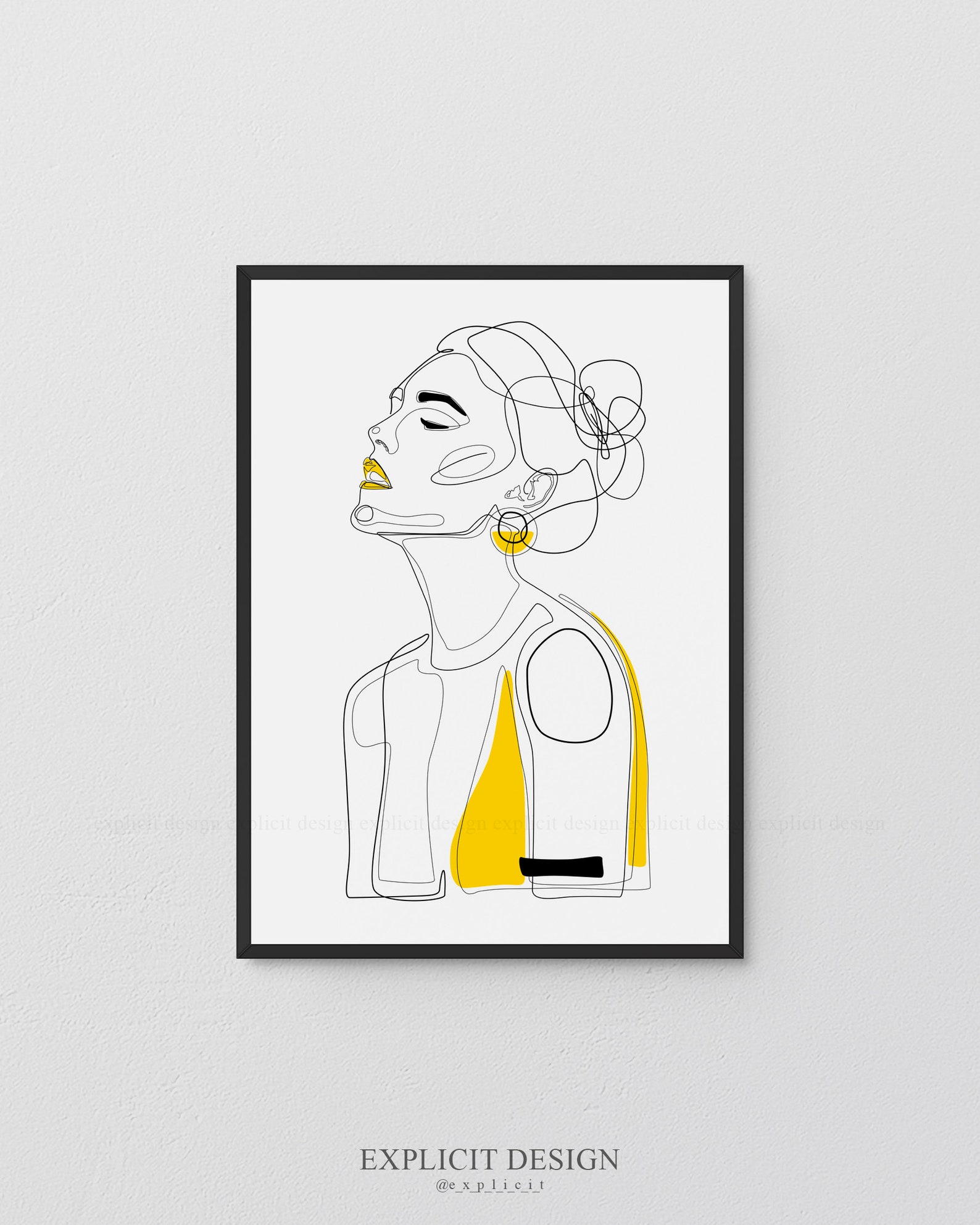 Printable Girl Profile Line Illustration Minimal Face Drawing | Etsy