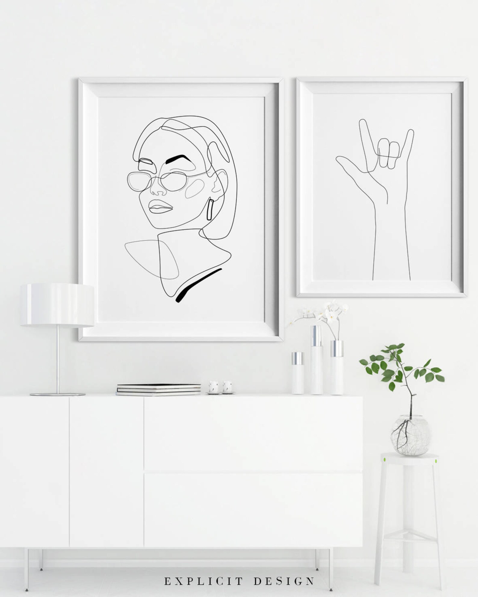 Printable 90s Inspired Drawing Female Face Lines - Etsy