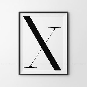 Printable Capital Letter X, Bold Geometric Initial Poster, Large ...