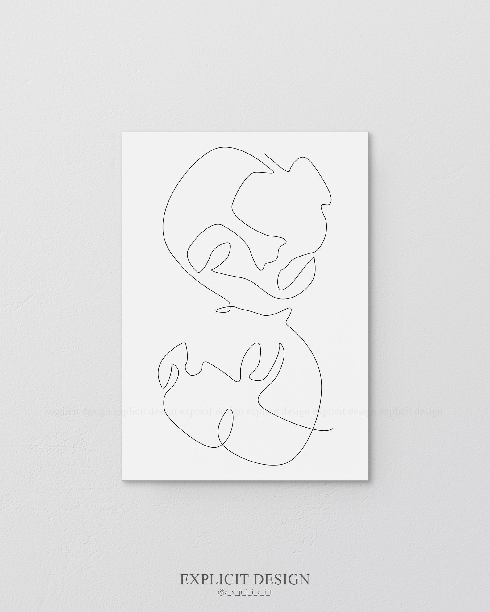 One Line Abstract Face Sketch Printable Portrait Drawing | Etsy