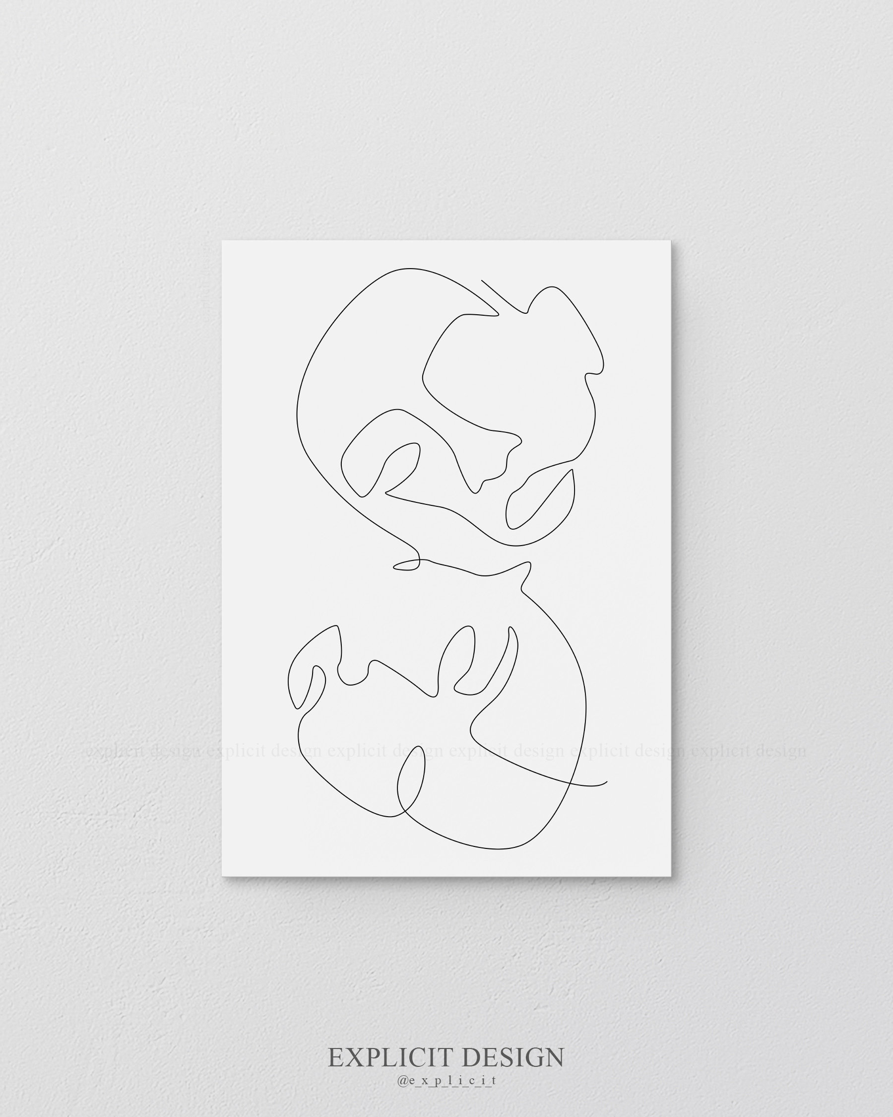 One Line Abstract Face Sketch Printable Portrait Drawing | Etsy