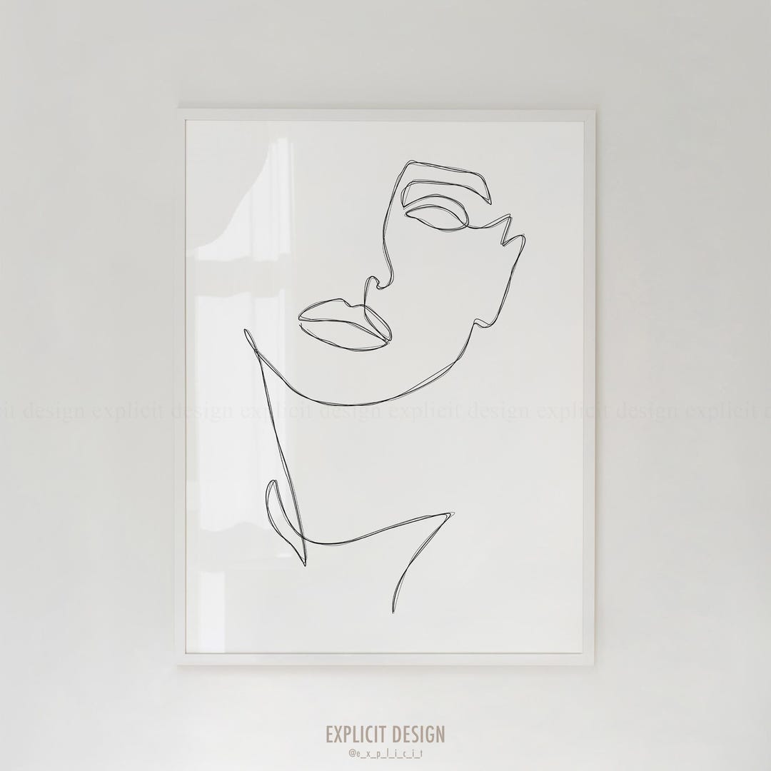 Abstract One-line Feminine Face Printable, Minimalist Woman Art, Fine ...