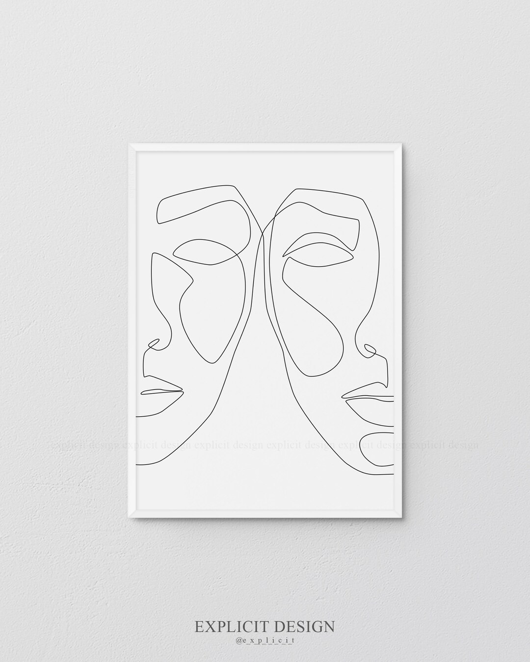 One Line Face Printable Art, Woman Faces Print, Black White Artwork ...