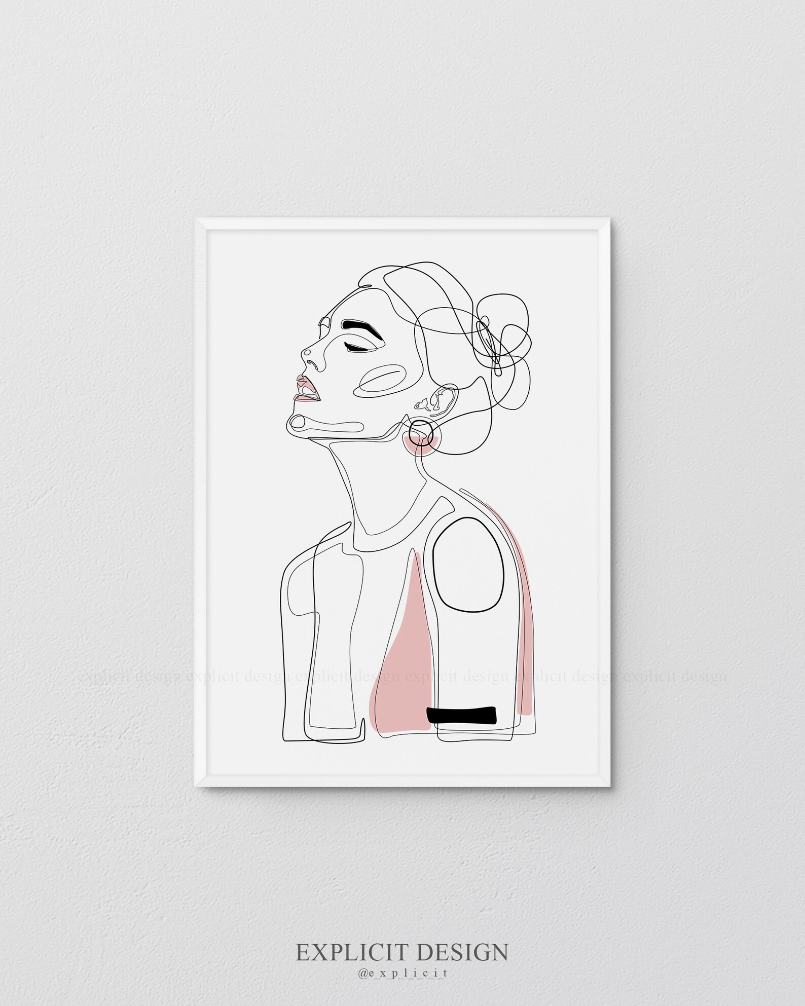 Printable Girl Profile Line Illustration Minimal Face Drawing | Etsy