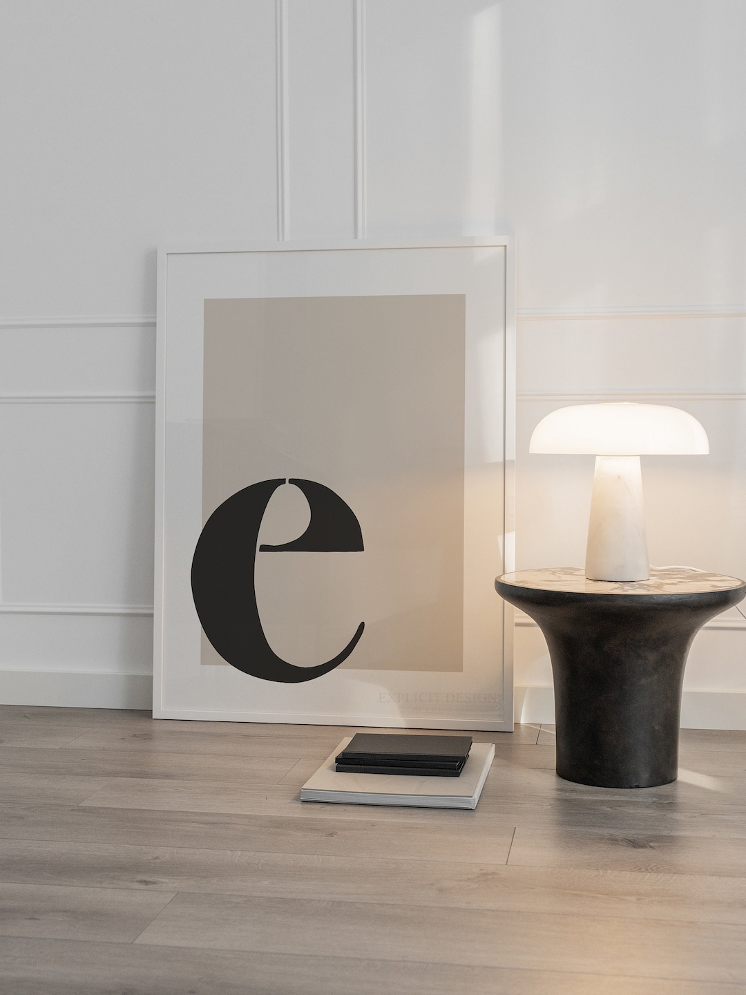 Arte imprimible de la letra e, póster inicial del apellido, impresión ...