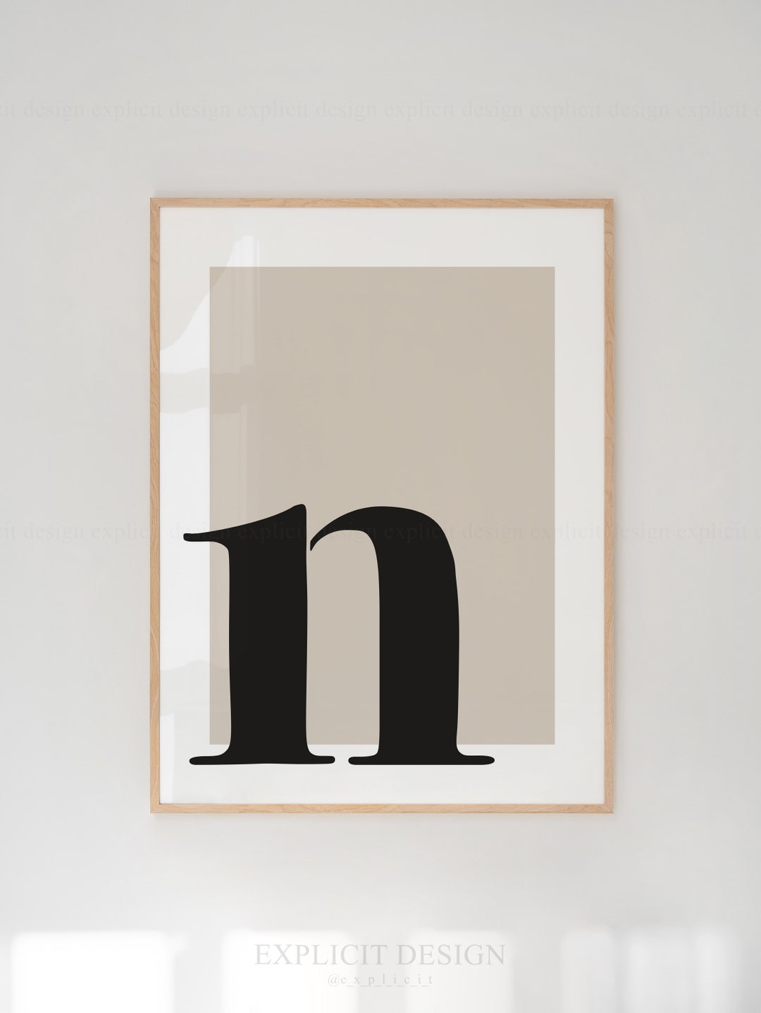 Printable Bold Letter N Print, Creamy Neutral Initial Poster ...