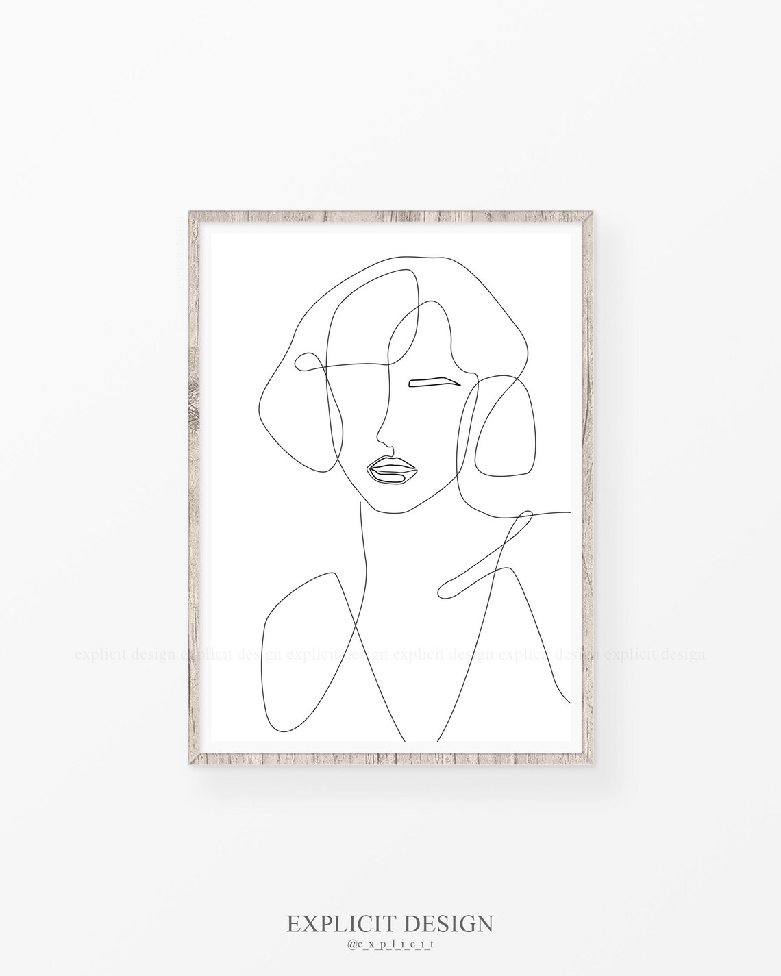 Face Outline Printable One Line Drawing Print Feminist | Etsy