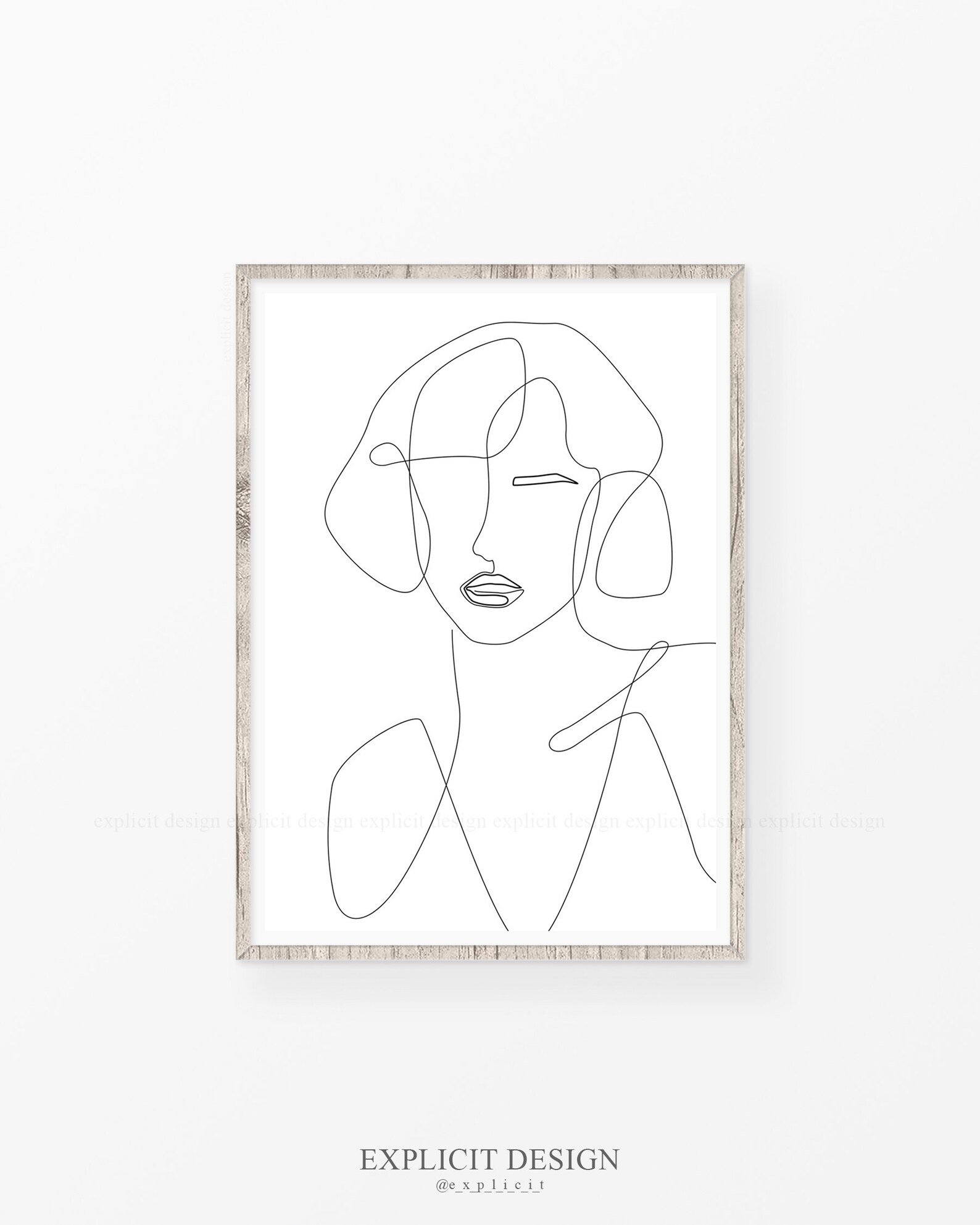 Face Outline Printable One Line Drawing Print Feminist | Etsy