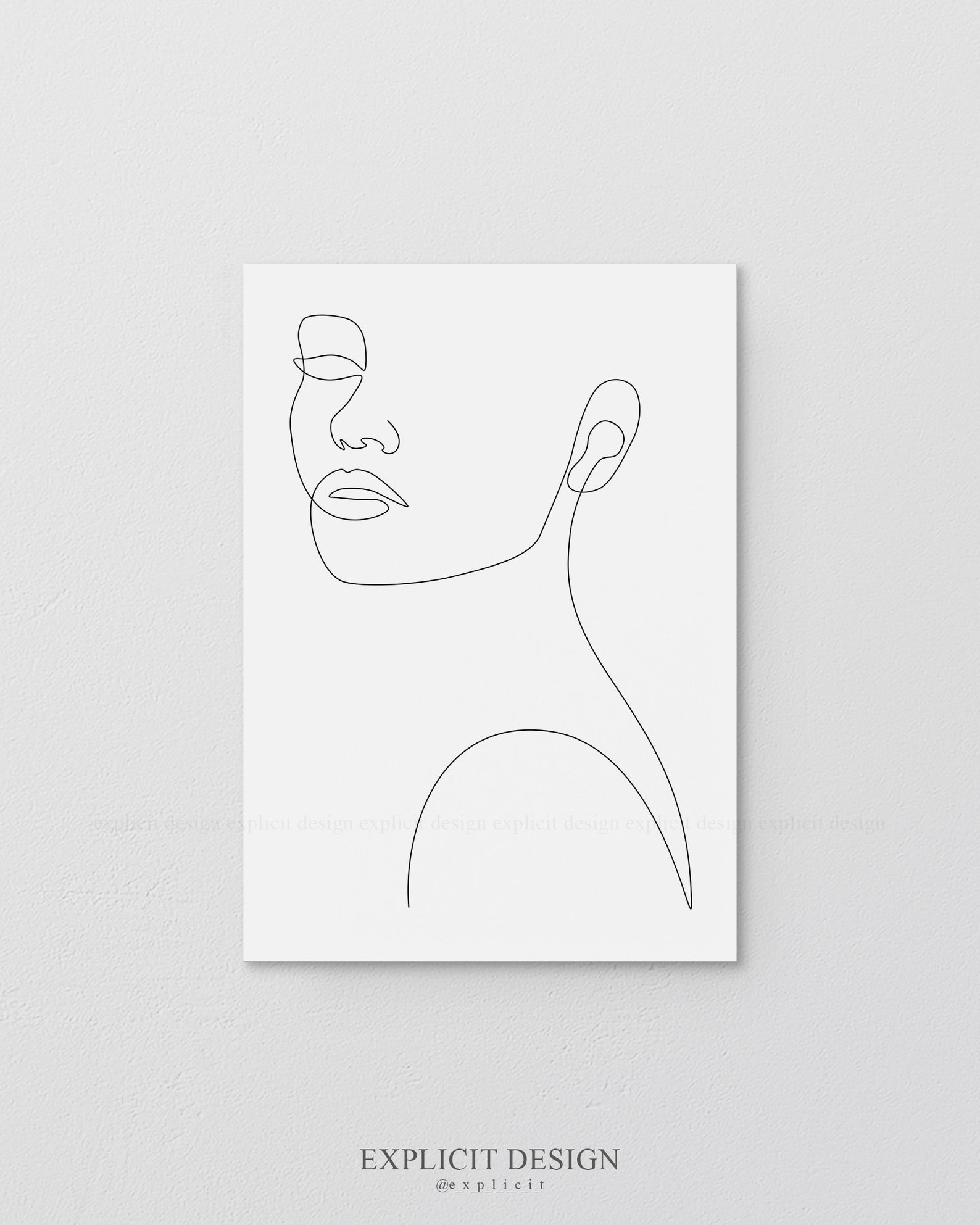 Printable Face Contour Drawing Sketch Art Woman in One Single - Etsy