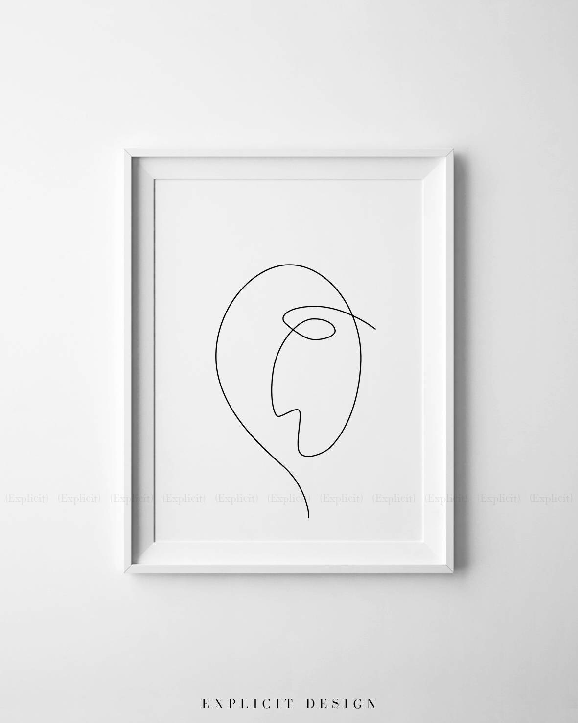 One Line Face Drawing Printable Original Abstract Print | Etsy
