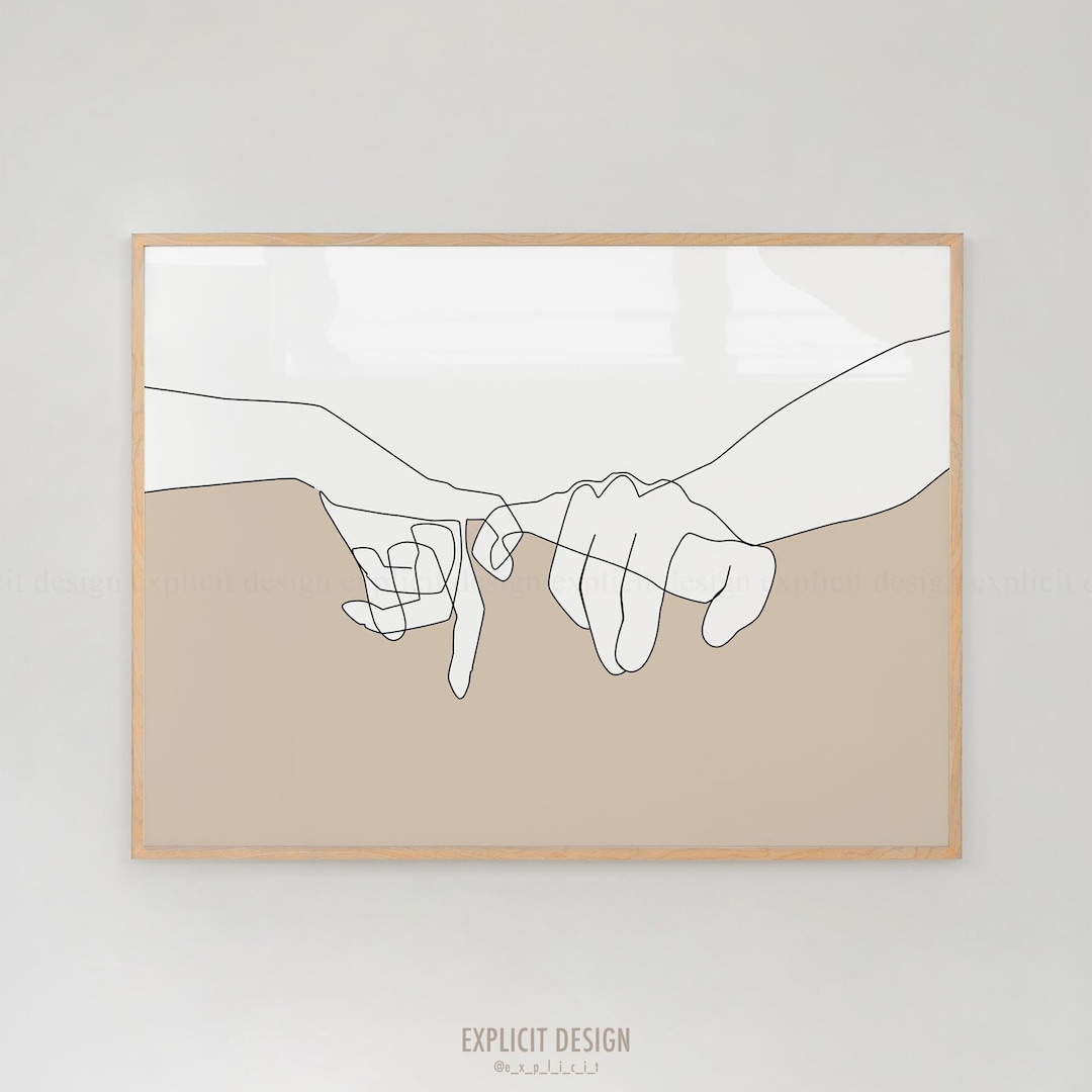 Pinky Swear Line Art Print: Minimalist Promise Symbol (digital Download) - Etsy