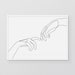 Finger Touch Printable, One Line Drawing Print, Romantic Hands Artwork ...