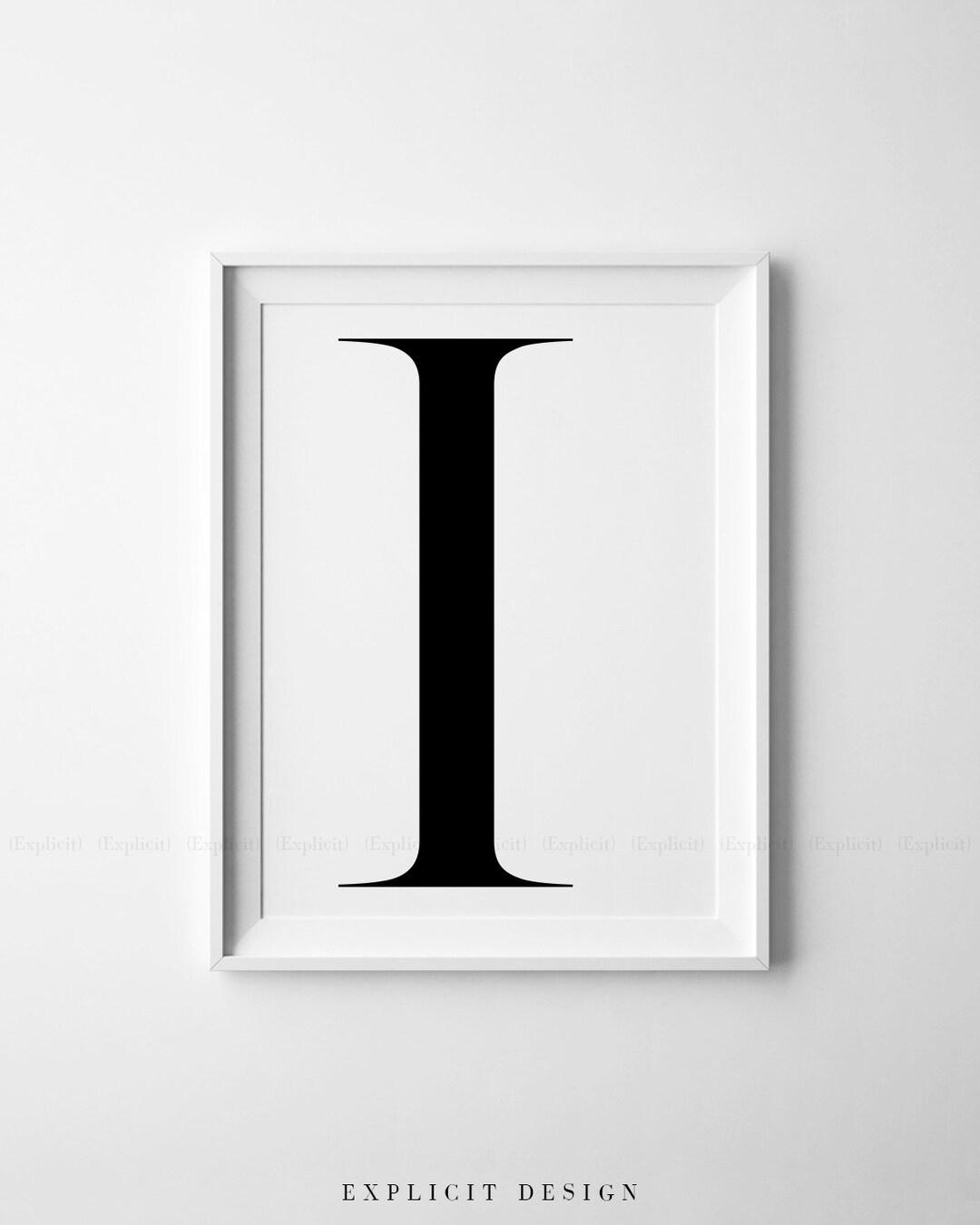 Letter I Print, Bold Geometric Initial, Scandinavian Decor (digital ...