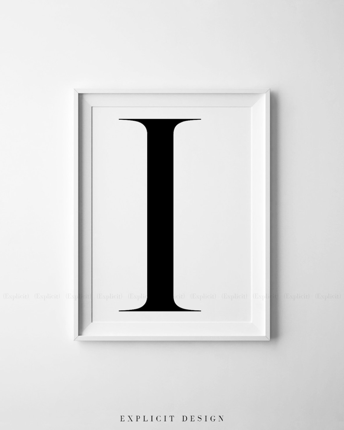 Printable Capital Letter I Bold Geometric Initial Poster | Etsy