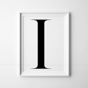 Printable Capital Letter I, Bold Geometric Initial Poster, Large Black ...