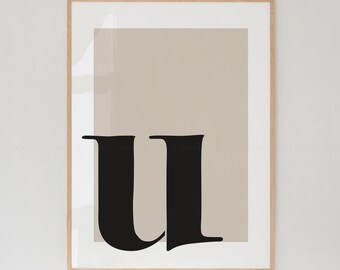 Beige Letter G Printable Art, Extra Large Single Initial Poster, High ...