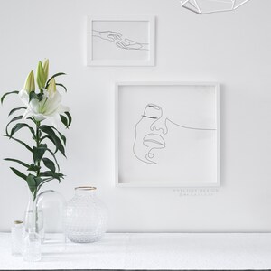 Printable Abstract Fine Line Portrait Drawing Modern Subtle - Etsy