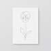 Printable One Fine Line Violet Flower Drawing, Minimalist Blossom Print ...