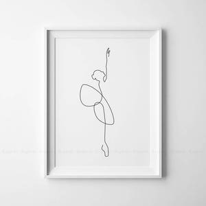 Printable Abstract Ballet Set of 3, One Continuous Line Print, Dancing ...