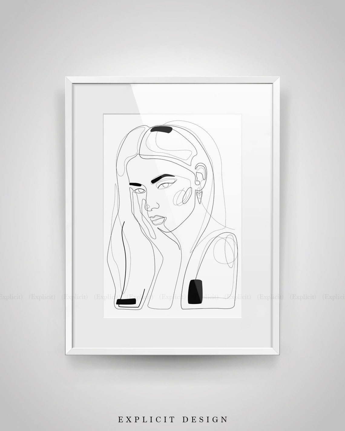 Printable Line Illustration Minimal Face Drawing in Lines - Etsy Canada