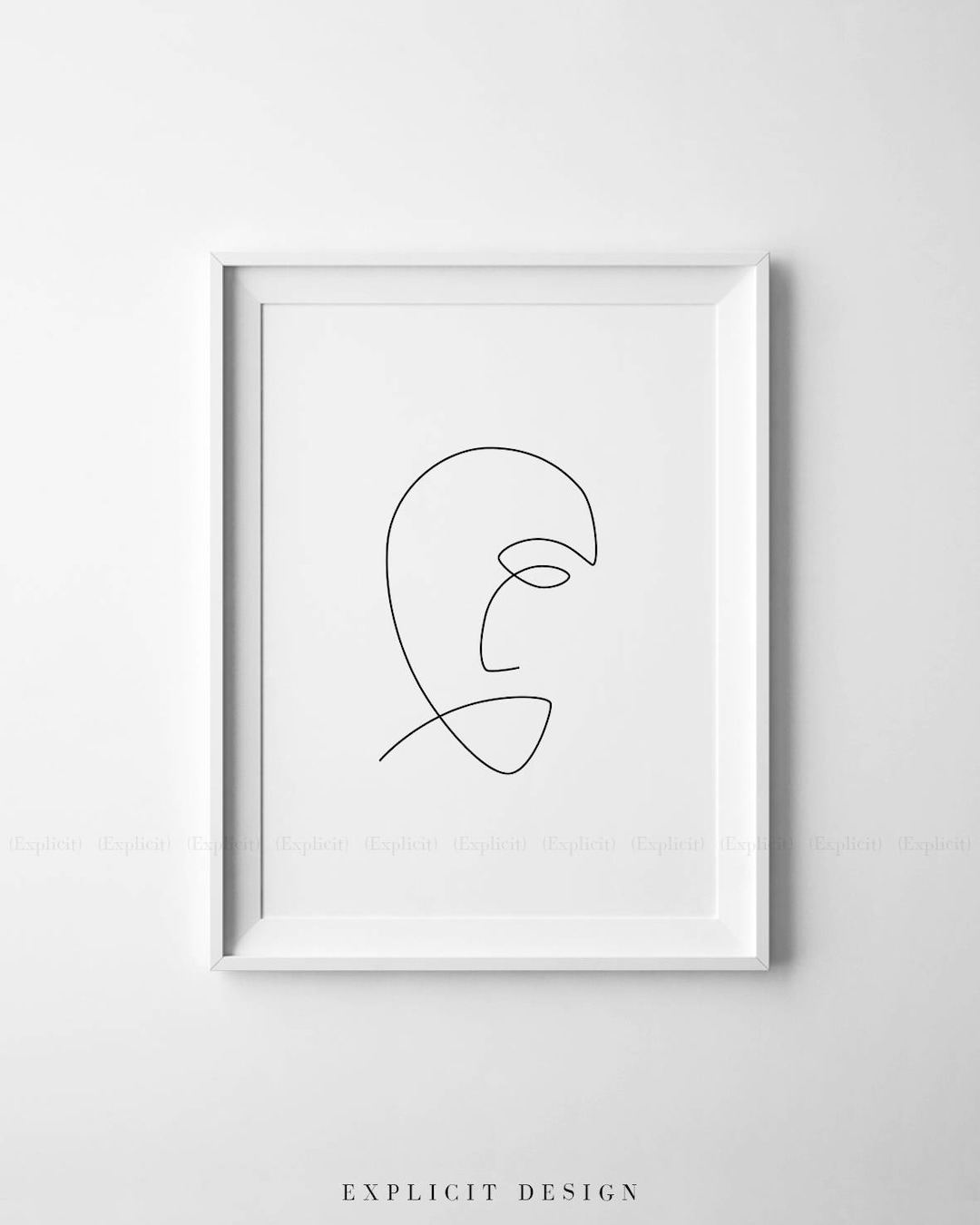 Abstract Sad Face Printable, One Line Drawing Print, Drawn Artwork ...