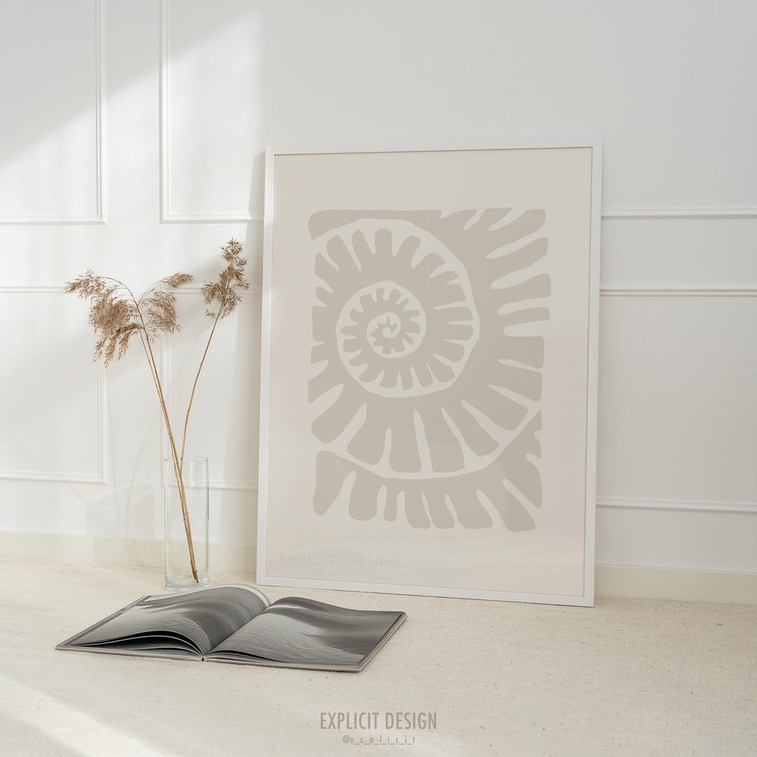 Printable Shell Imprint in Sand Art | Bohemian Beach Aesthetic Print ...