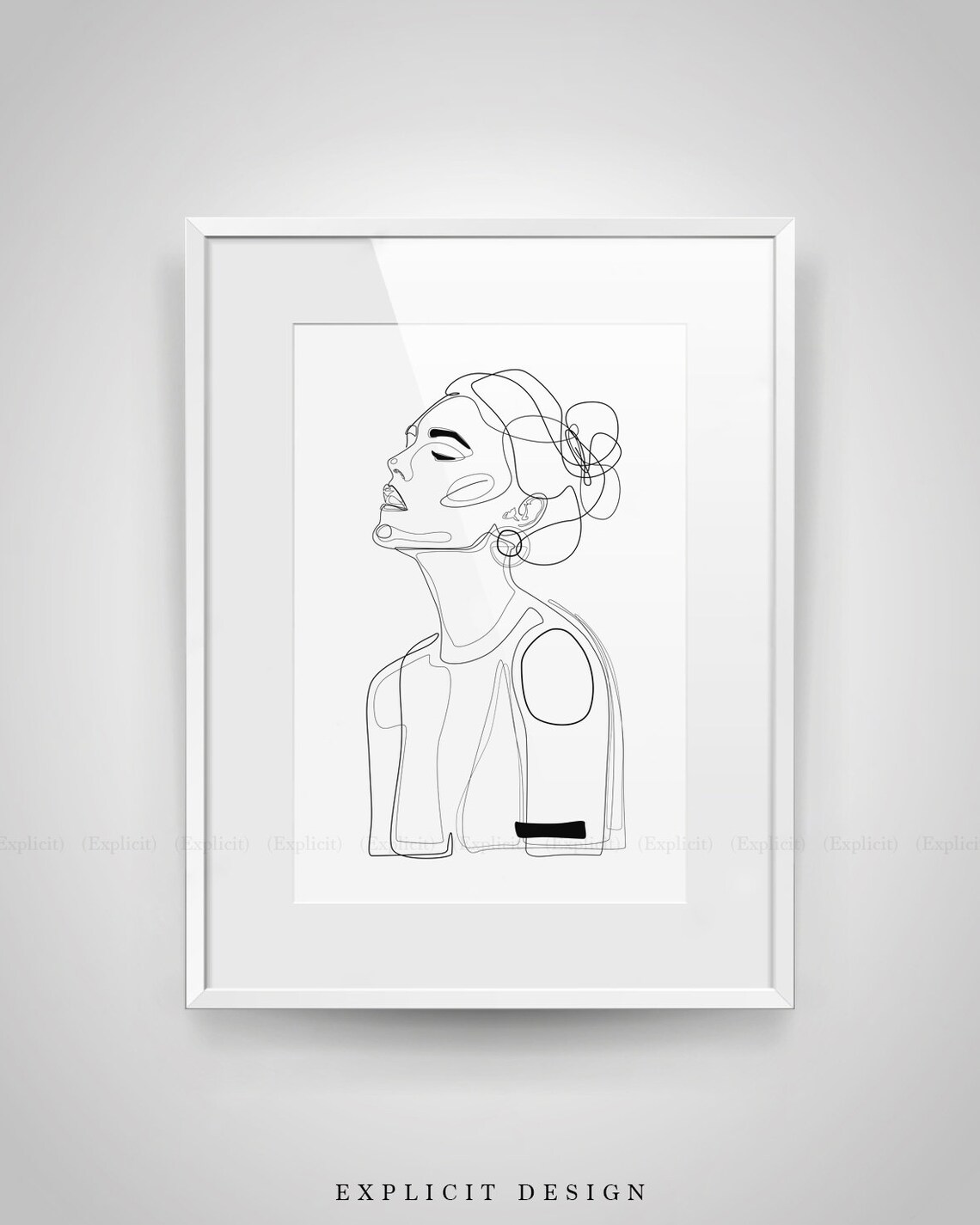 Printable Girl Profile Line Illustration Minimal Face Drawing | Etsy