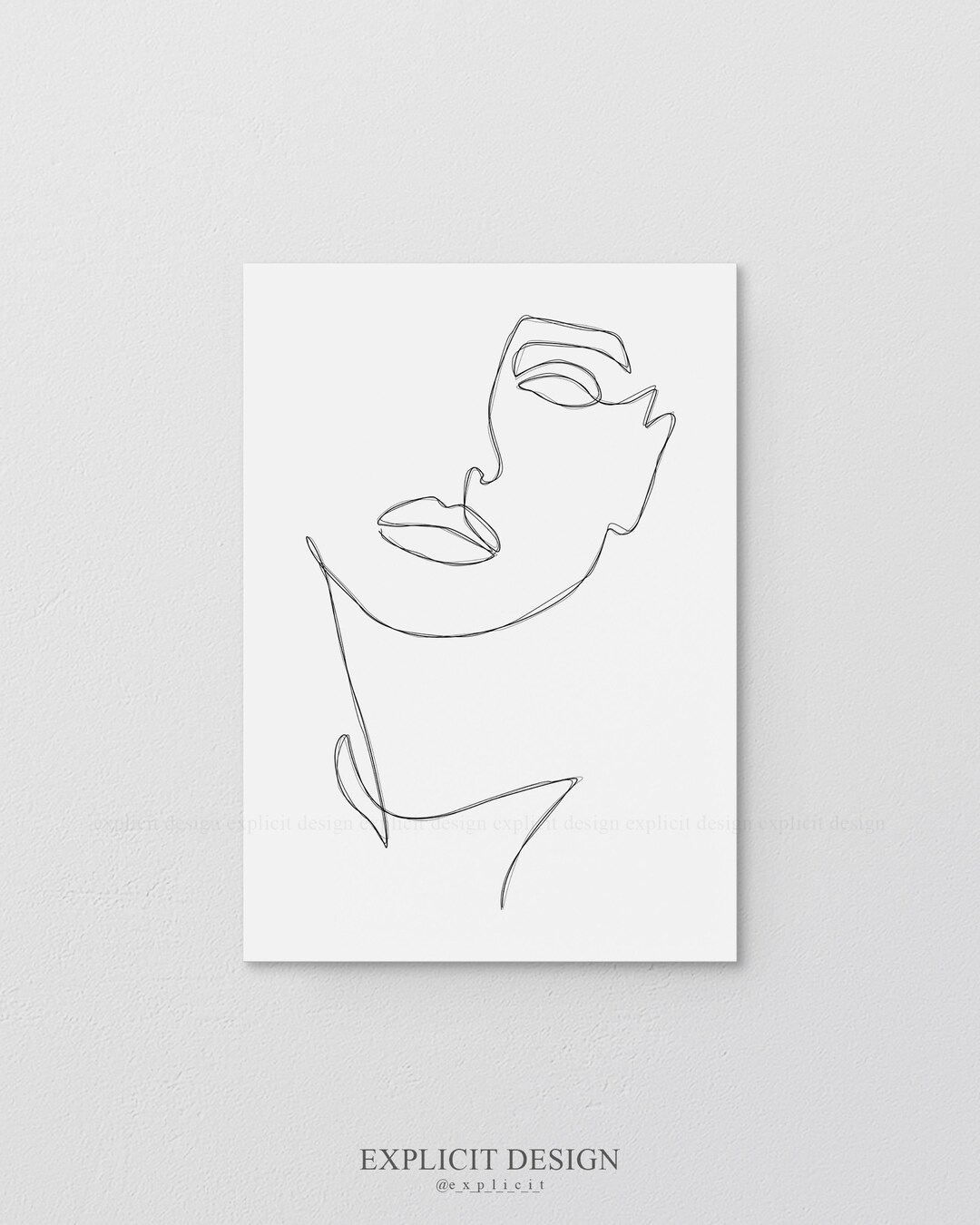 Abstract One-line Feminine Face Printable Minimalist Woman - Etsy