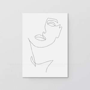 Abstract One-line Feminine Face Printable, Minimalist Woman Art, Fine ...