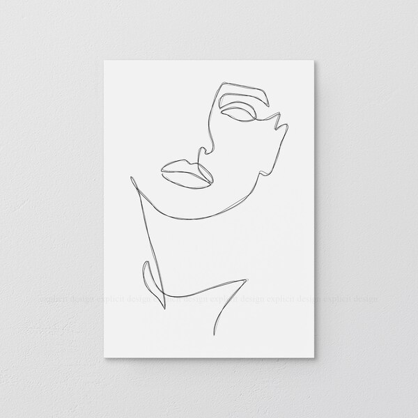 Girl Face Line Art - Etsy