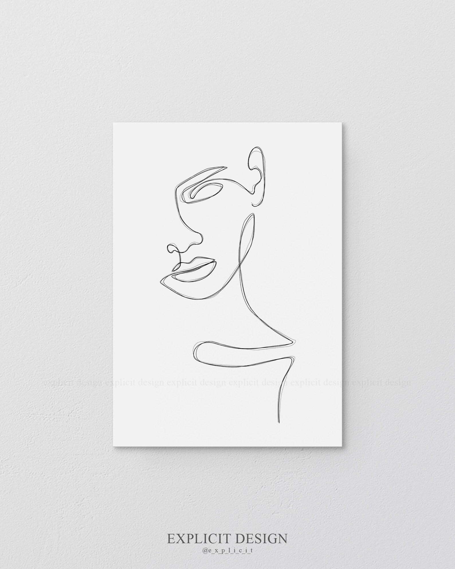 Printable Abstract Face Set of 3 One Continuous Line Print - Etsy