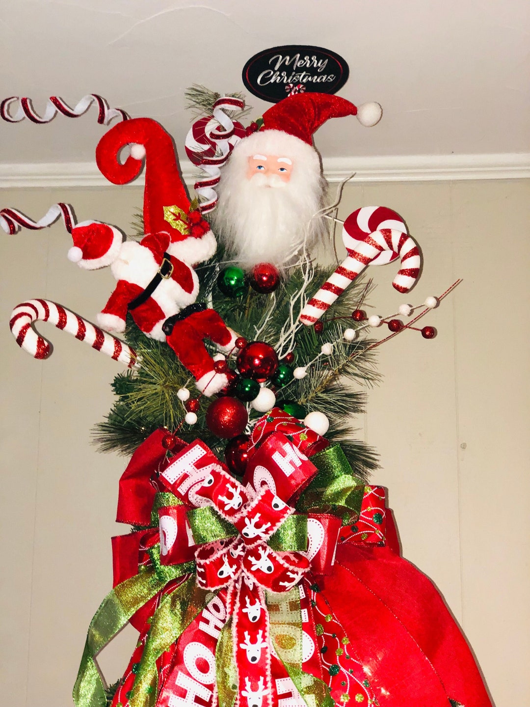 Christmas Tree Topper, Tree Topper Santa Tree Topper, Traditional Tree ...